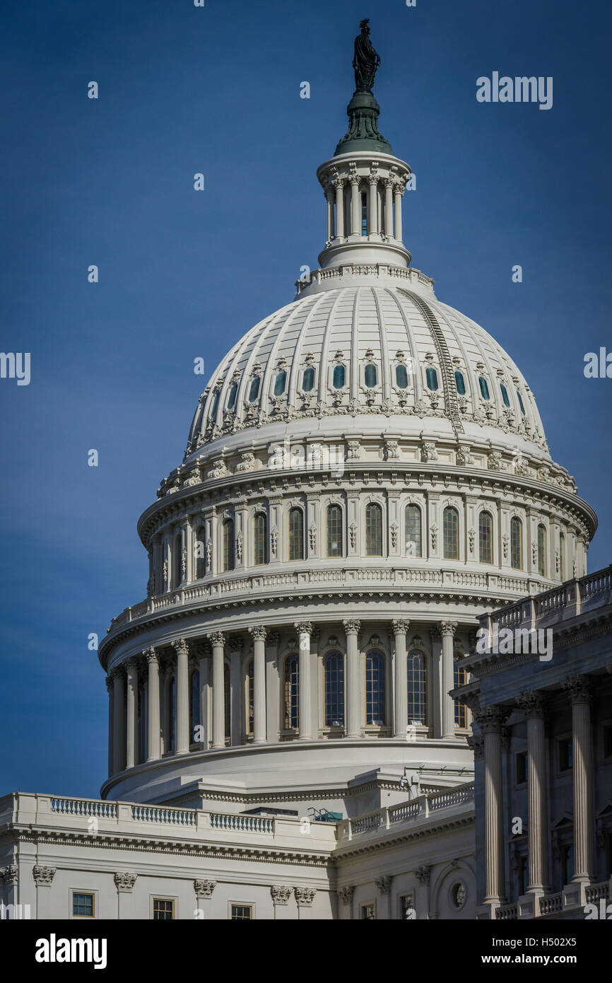 The dome of the United States Capitol Building, in Washington, DC Stock ...