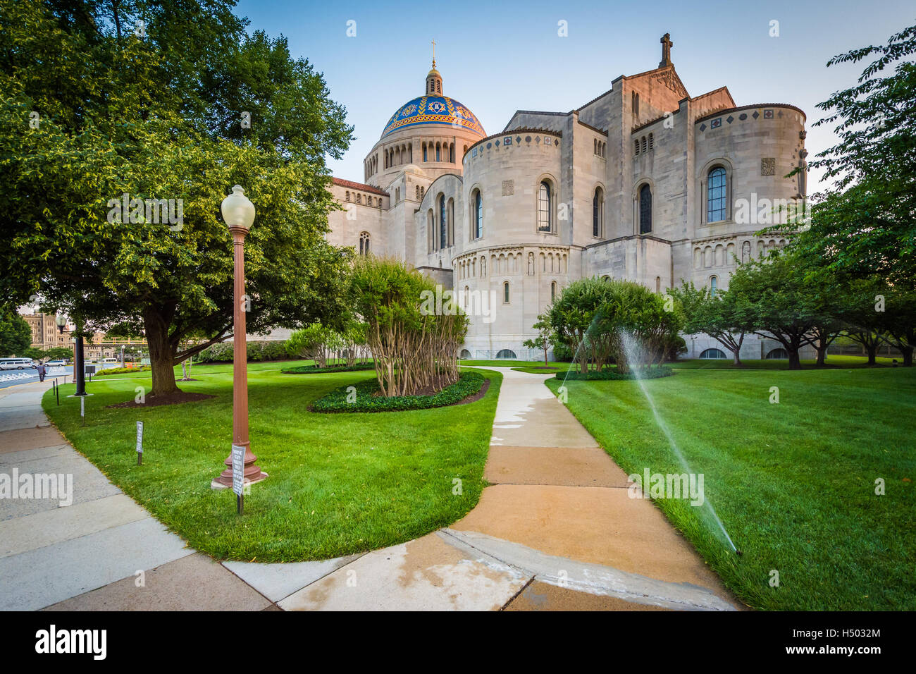 The exterior of the Basilica of the National Shrine of the Immaculate ...