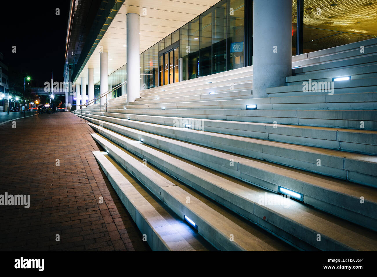 The exterior of the Embassy of Sweden at night, in Georgetown ...