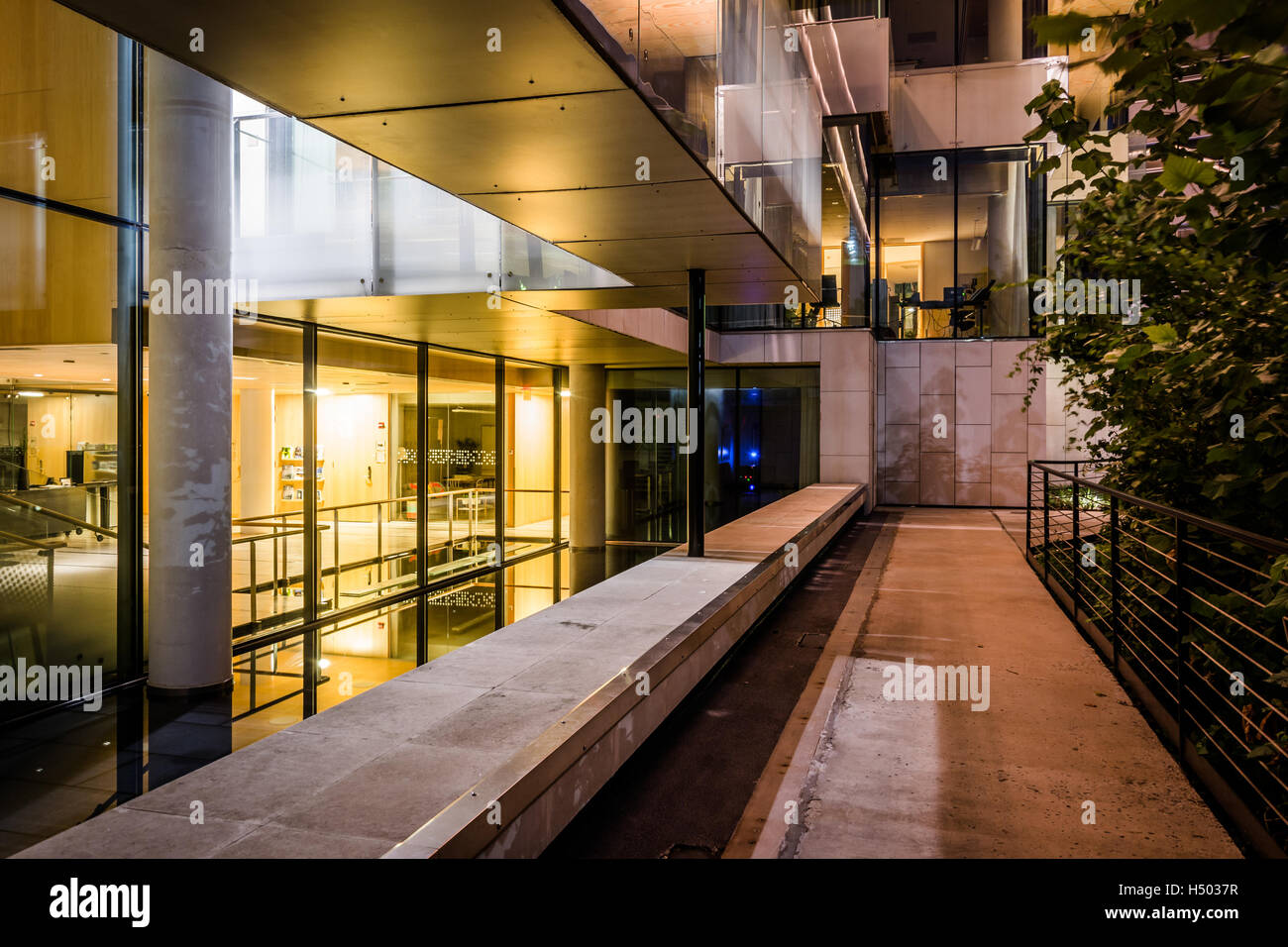 The exterior of the Embassy of Sweden at night, in Georgetown ...