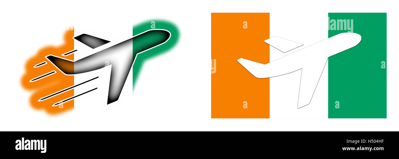 Nation flag - Airplane isolated on white - Ivory Coast Stock Photo - Alamy