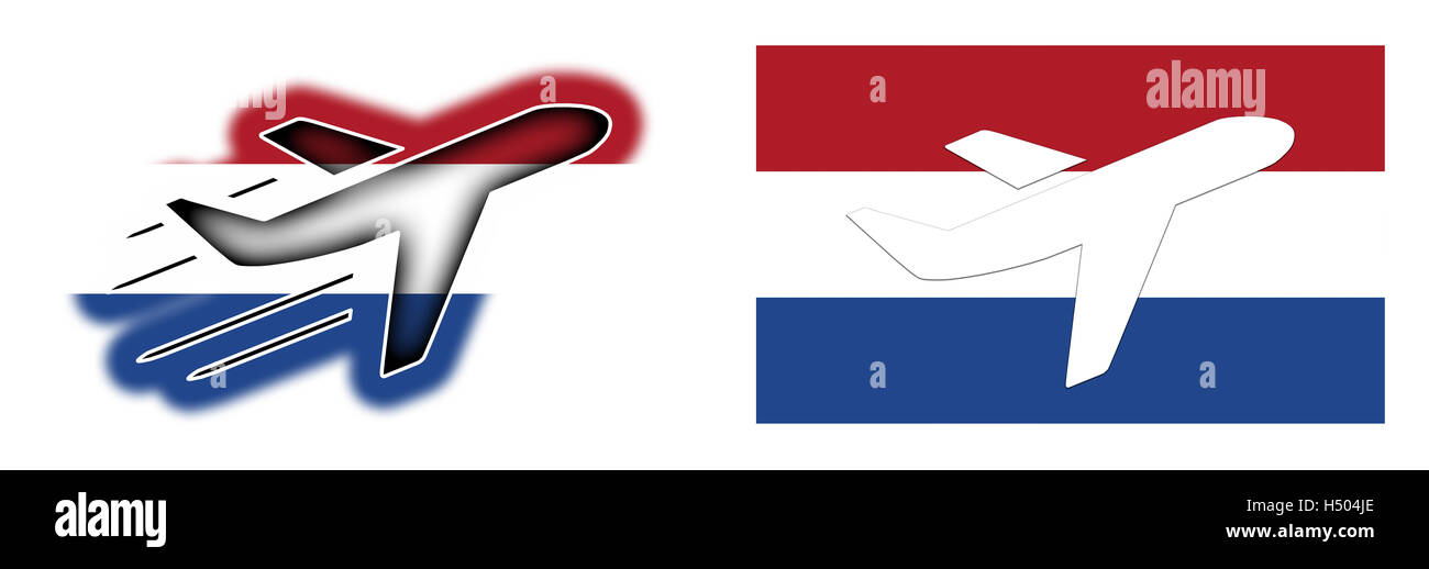 Nation flag - Airplane isolated on white - Netherlands Stock Photo - Alamy