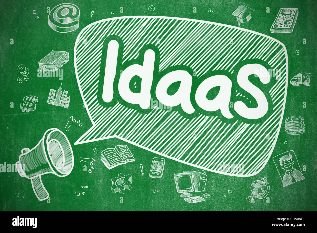 IdaaS - Hand Drawn Illustration on Green Chalkboard Stock Photo - Alamy