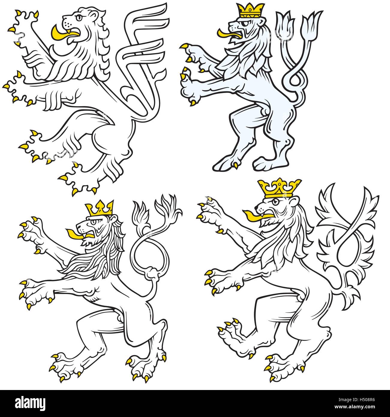 Lion coat arms heraldic Cut Out Stock Images & Pictures - Alamy