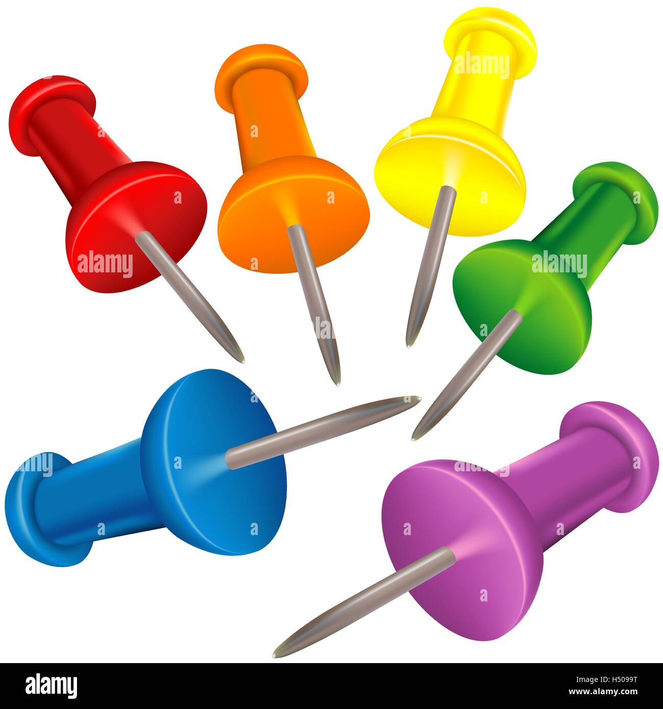 Shiny metal push pins Stock Vector Images - Alamy