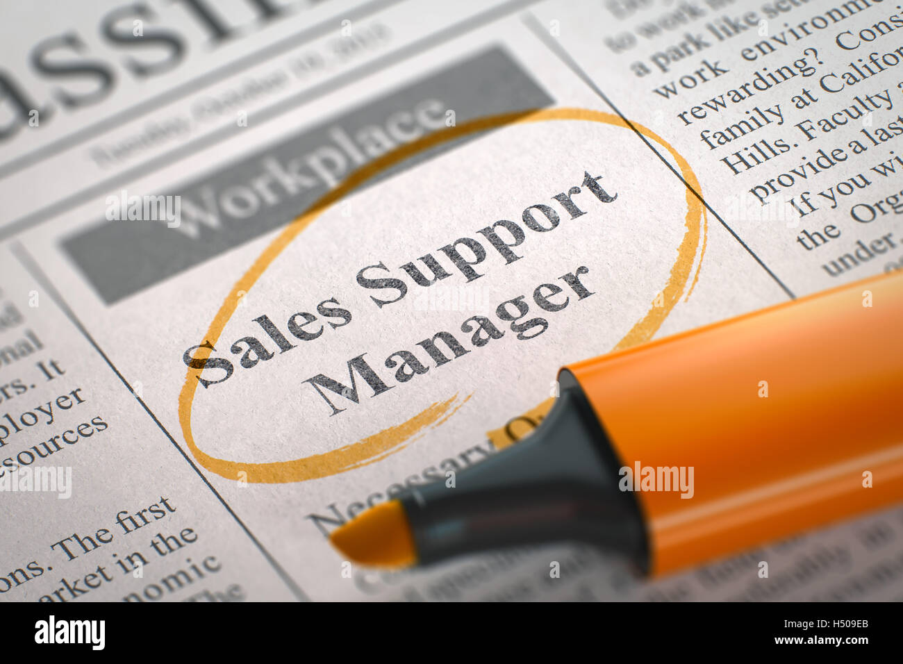 Sales Support Manager Wanted. 3D Stock Photo - Alamy