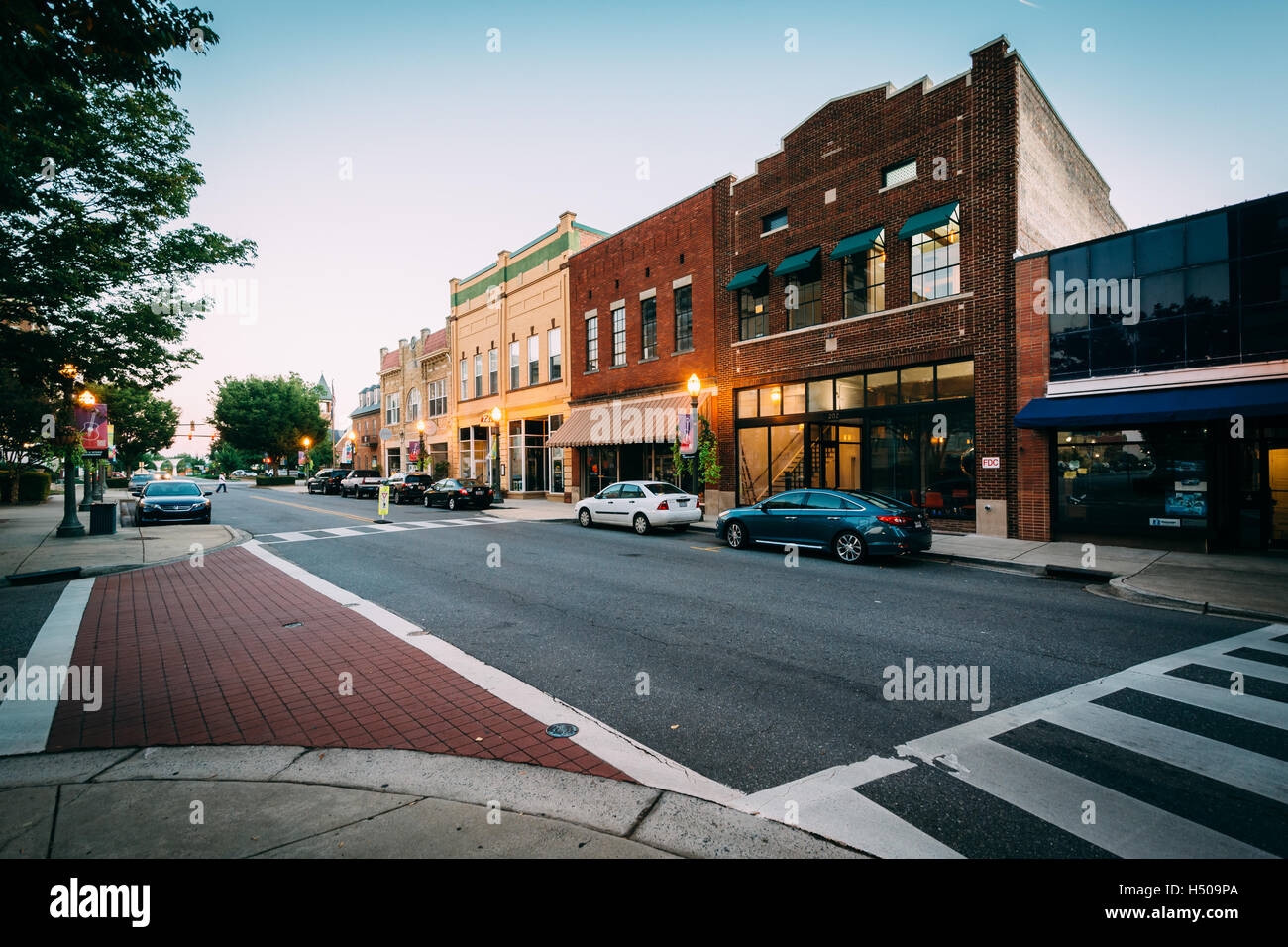Intersection along Main Street, in downtown Rock Hill, South Carolina Stock Photo - Alamy