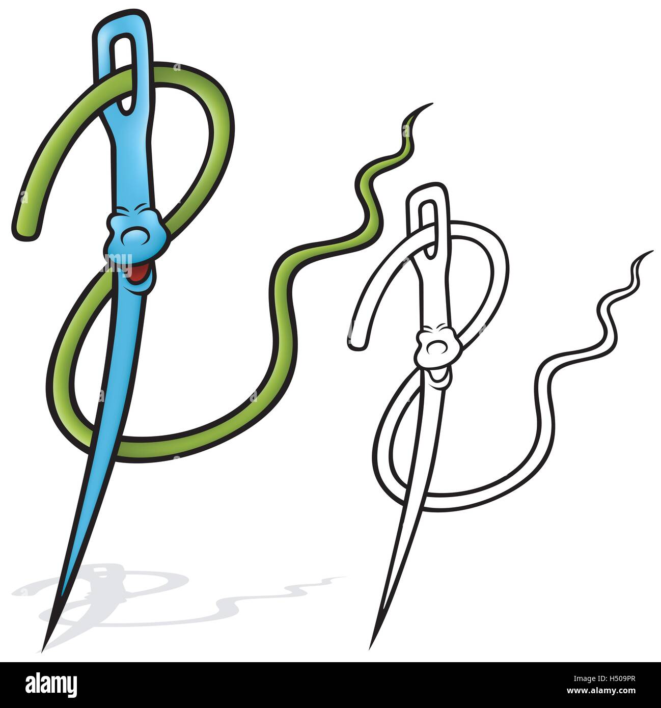 Needle And Thread Stock Vector Image & Art - Alamy