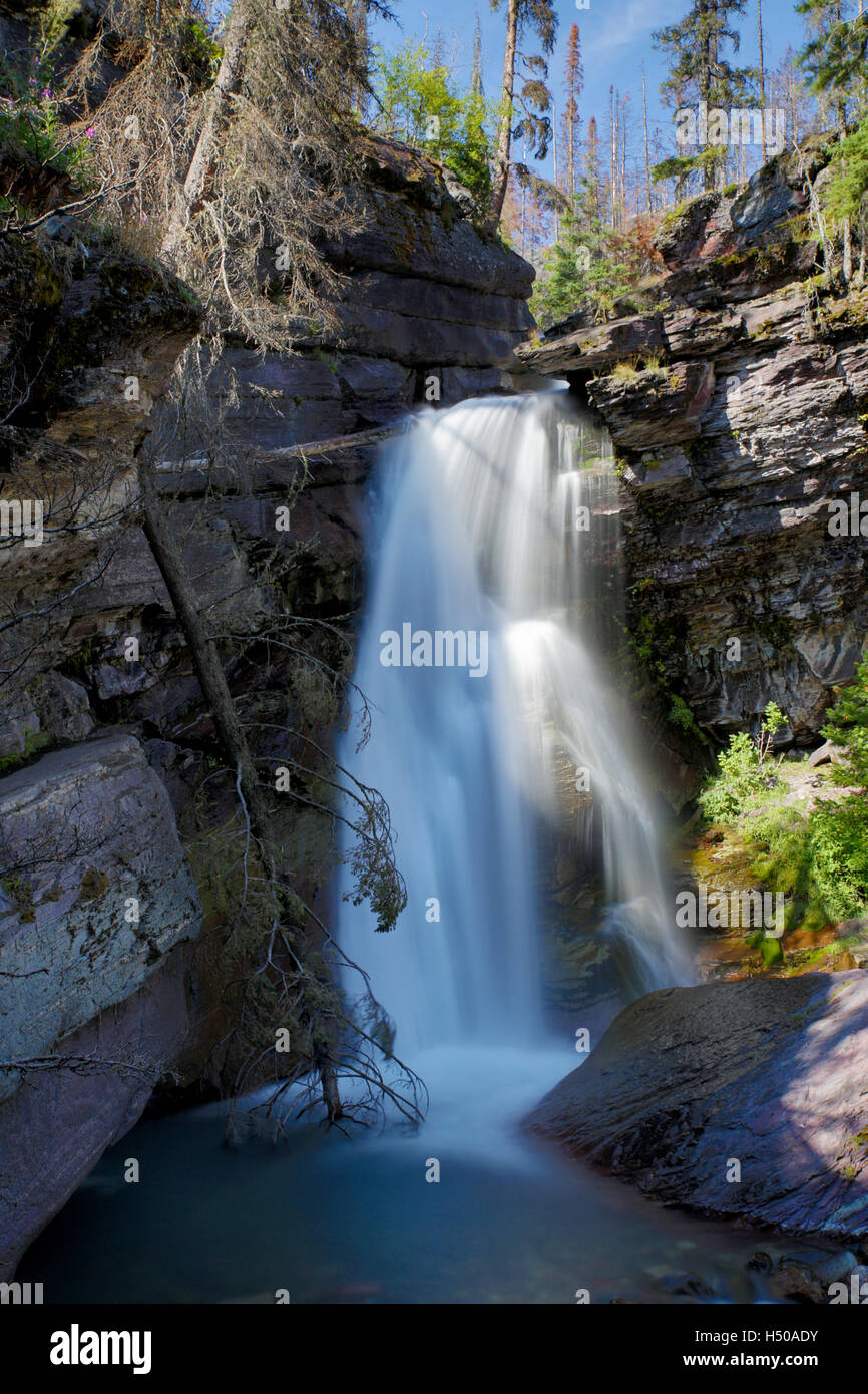 Baring Creek Falls, Glacier National Park, Montana, United States of ...