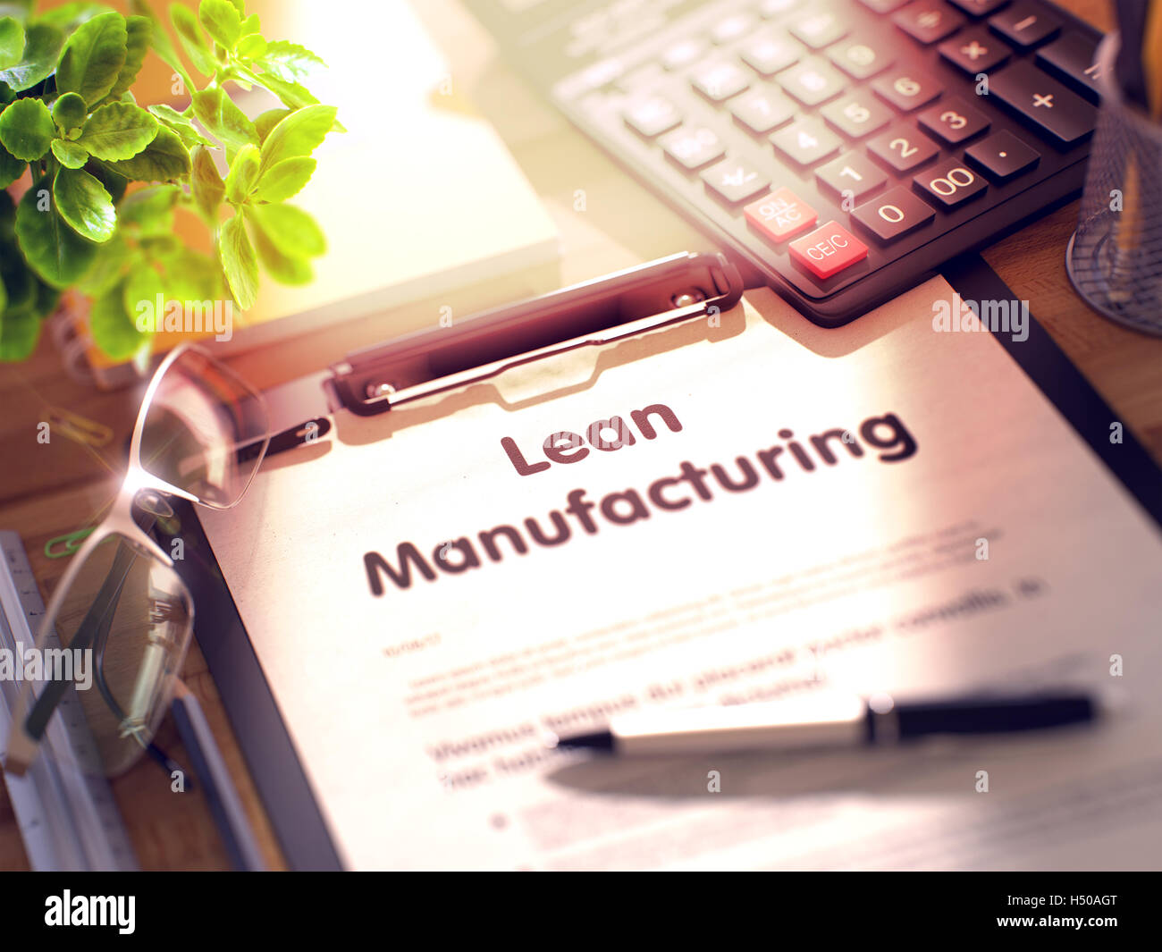 Lean Manufacturing - Text on Clipboard. 3D Stock Photo - Alamy