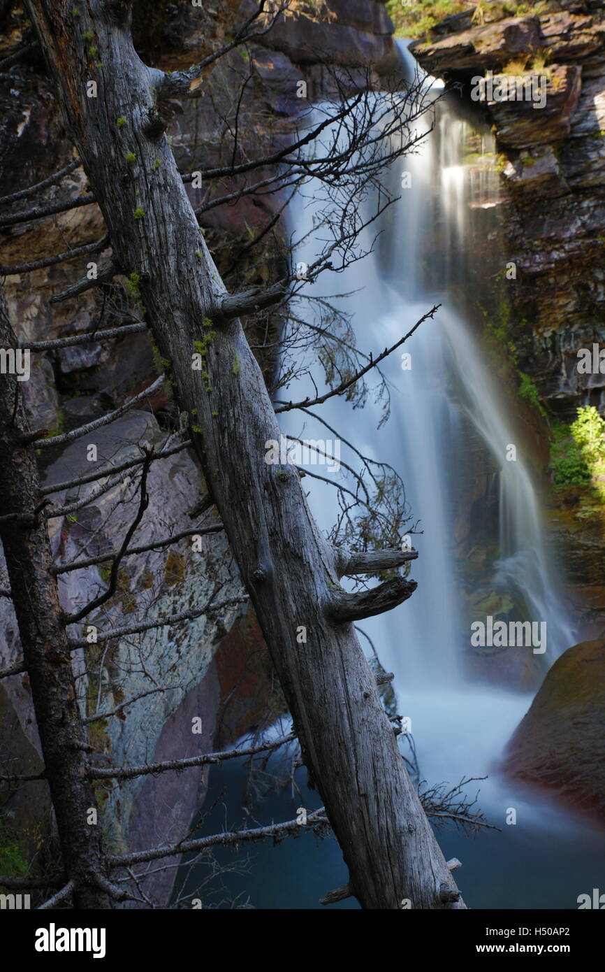Baring Creek Falls, Glacier National Park, Montana, United States of ...