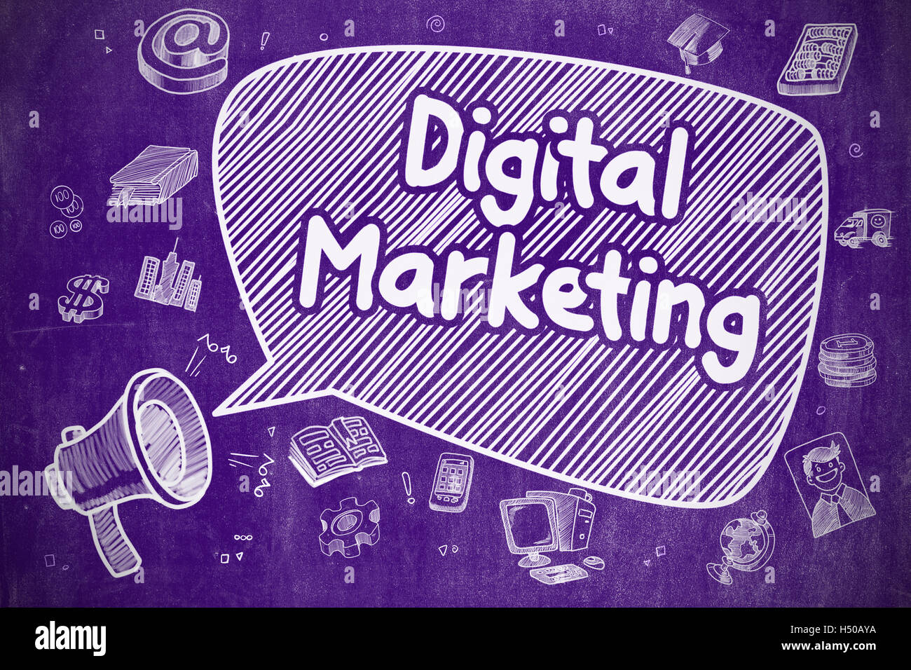 Digital marketing doodle media hi-res stock photography and images - Alamy