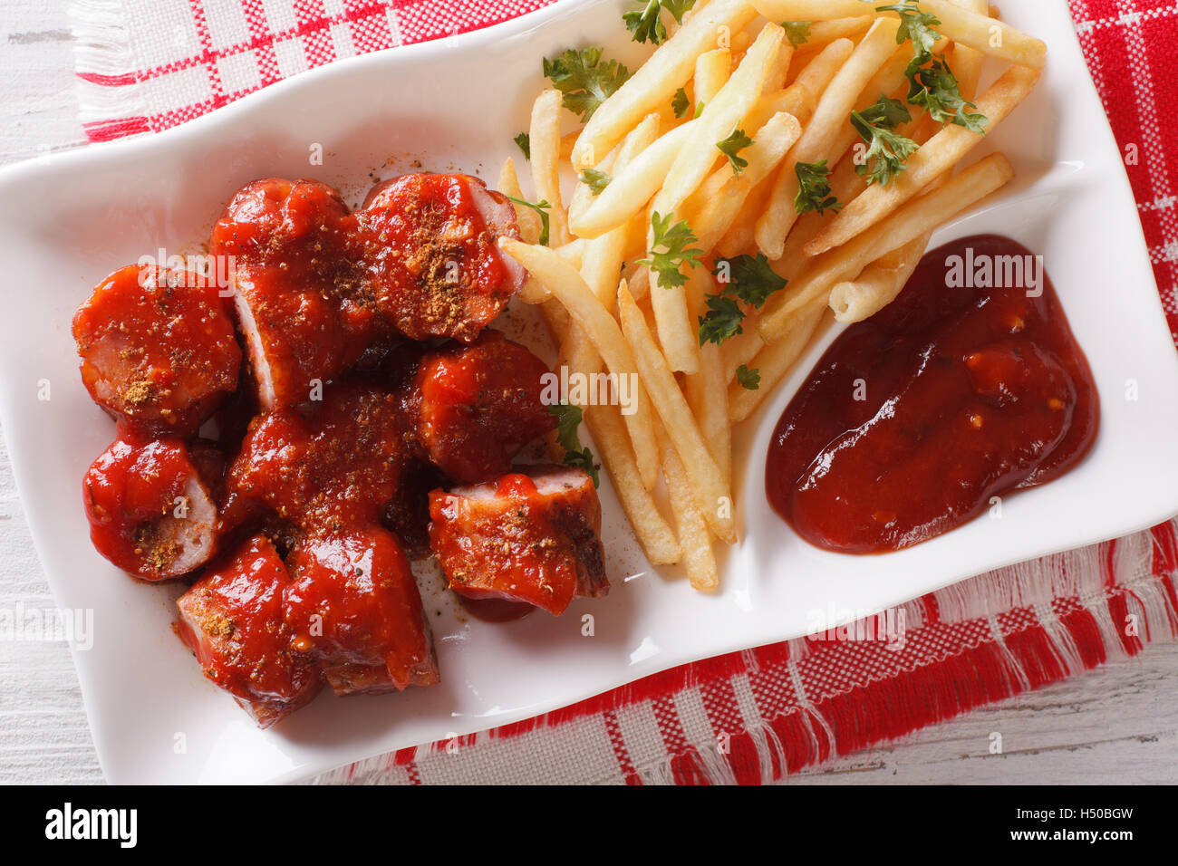 German food currywurst table hi-res stock photography and images - Alamy
