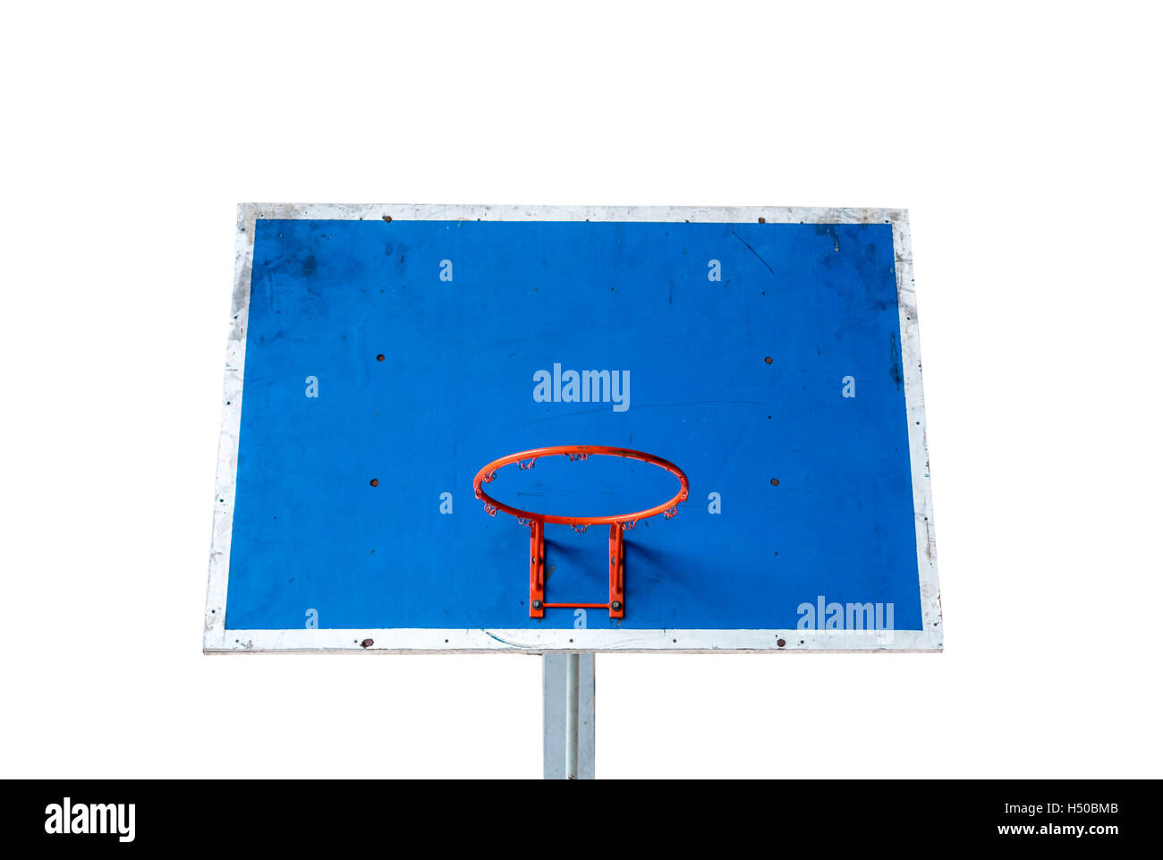Old basketball hoop on White bankground Stock Photo - Alamy