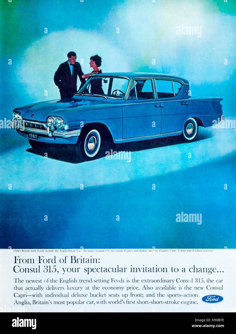 1960s magazine car advert for the Ford Consul 315 Stock Photo - Alamy