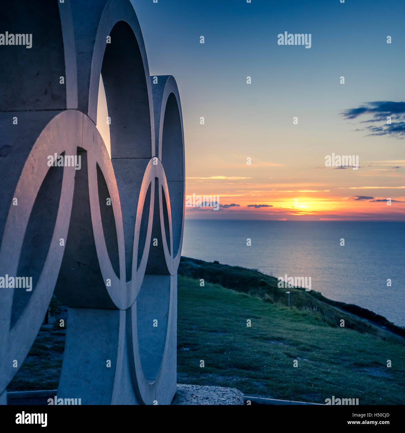 Weymouth and Portland Olympic rings Stock Photo - Alamy