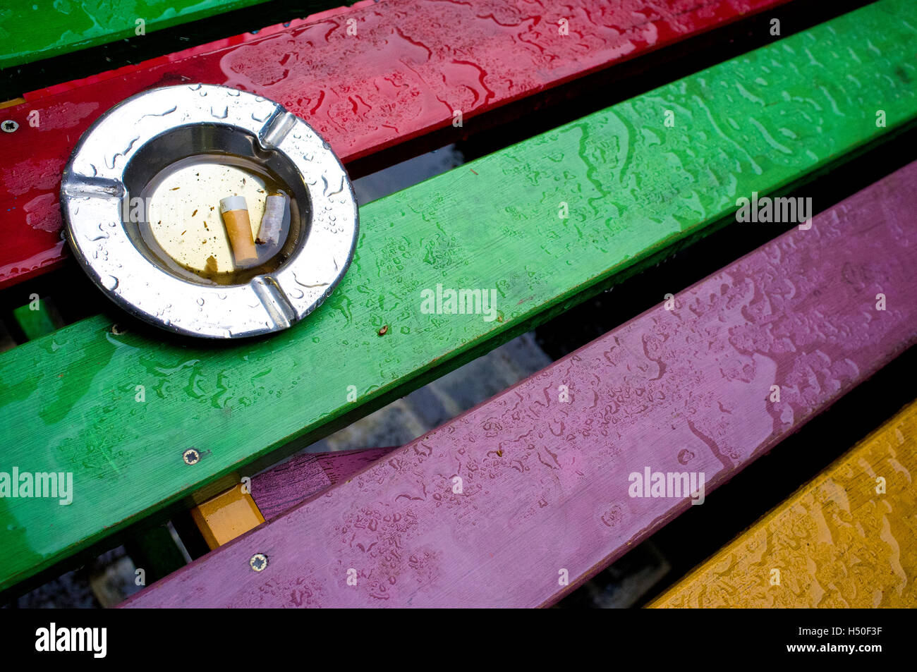 Ashtray on Table Stock Photo - Alamy