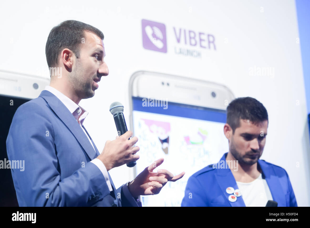 Atanas Raykov,CEO of Viber for Central and Eastern Europe presenting ...