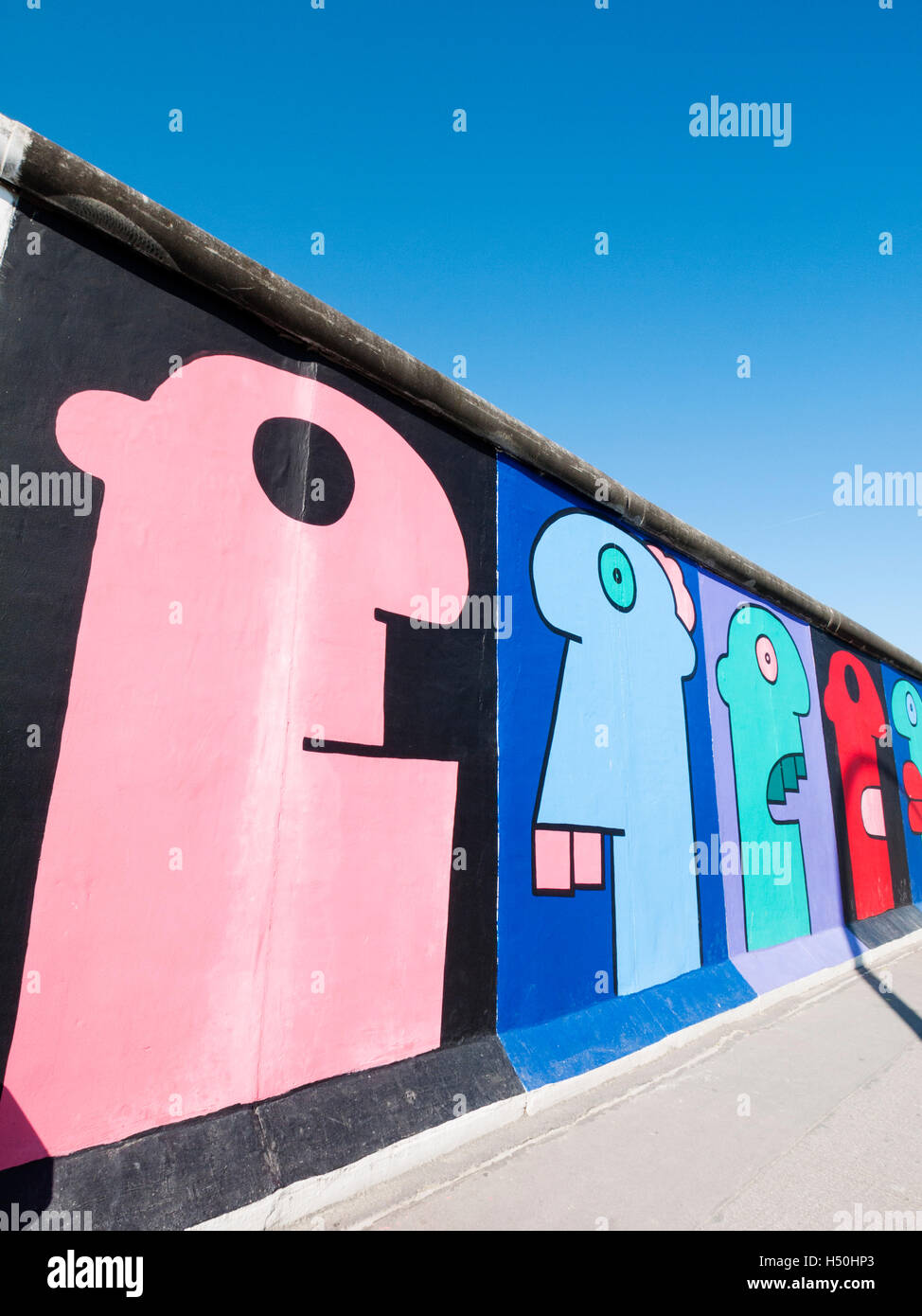 Mural painted on wall at East Side Gallery at former Berlin Wall in ...