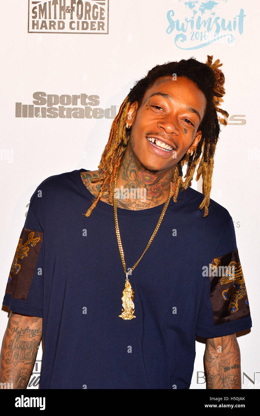 Wiz Khalifa attends the red carpet for Sports Illustrated Swimsuit 2016 ...
