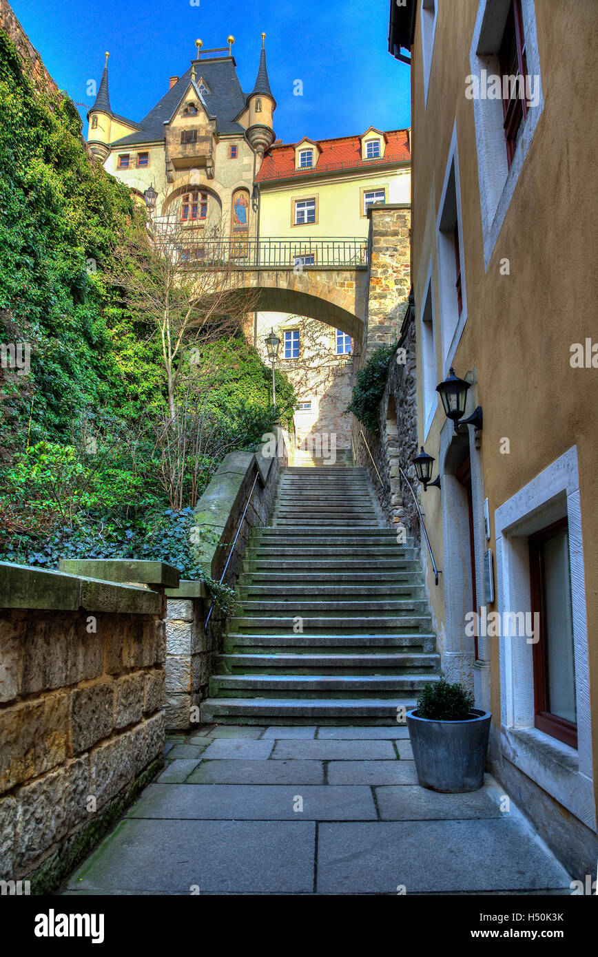 Old European street in old Germany town Meissen Stock Photo - Alamy