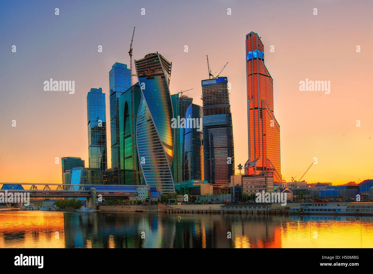 Business center moscow city sunset hi-res stock photography and images ...