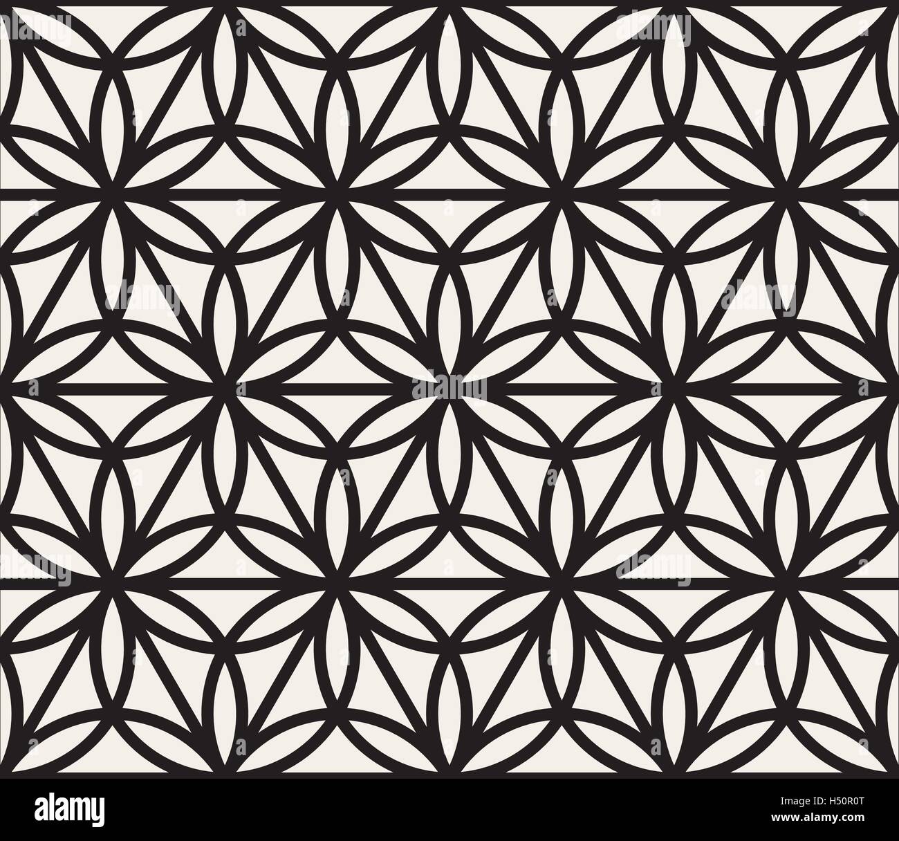 Vector Seamless Black And White Geometric Circle Triangle Shape Pattern ...