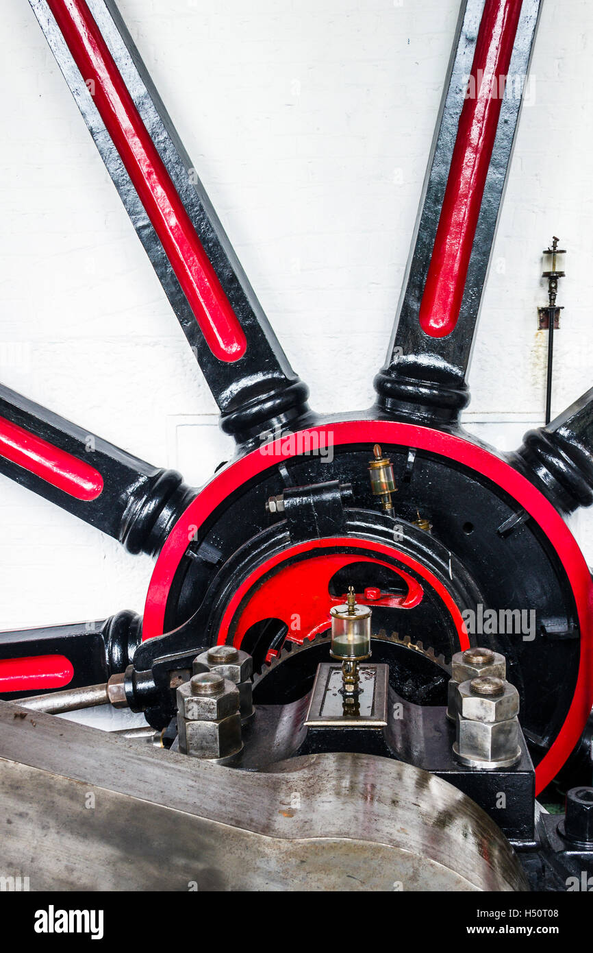Detail of the restored Victorian beam engine in Markfield Museum ...