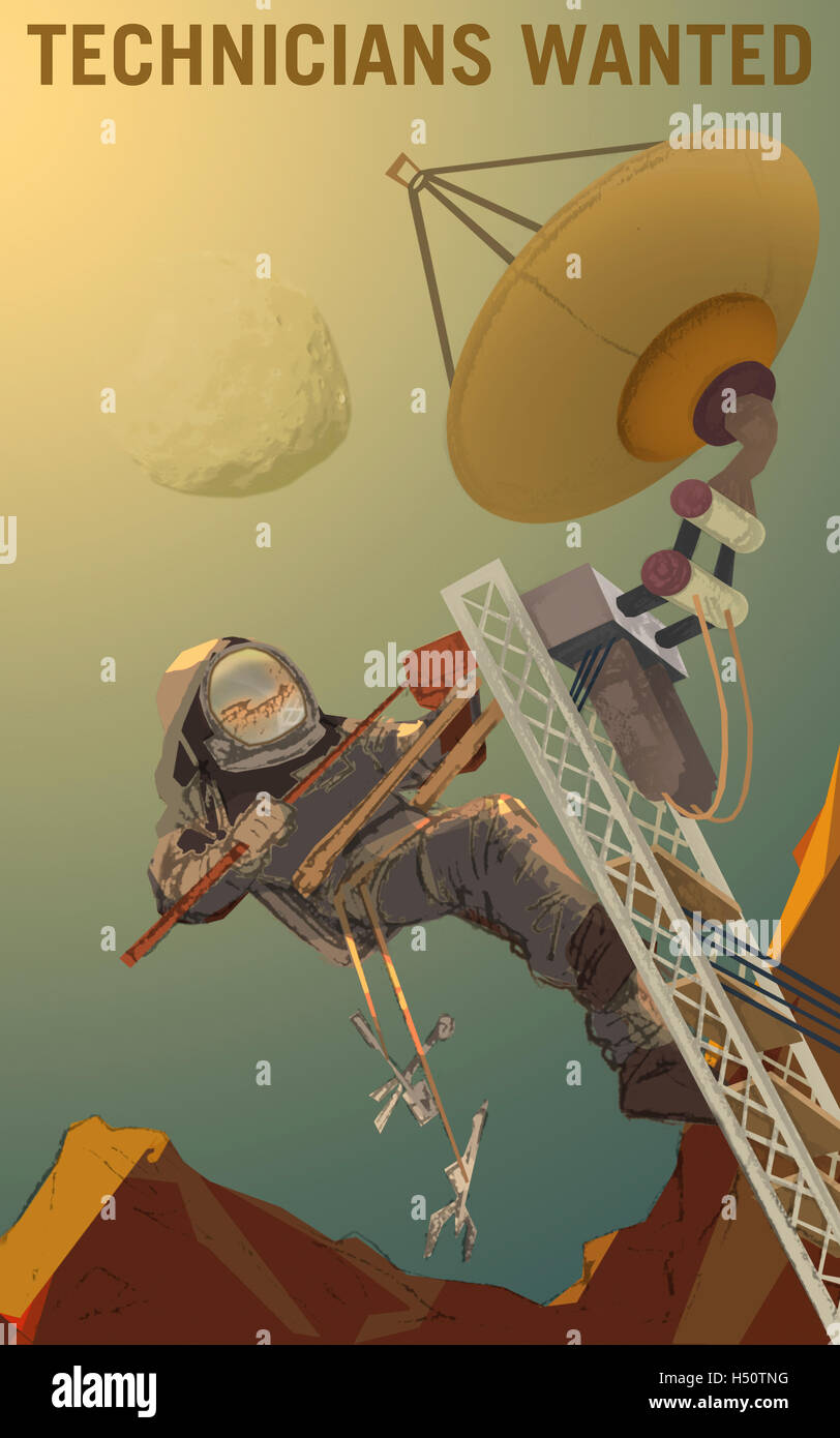A NASA poster from a series advocating exploration of Mars from 2009 ...