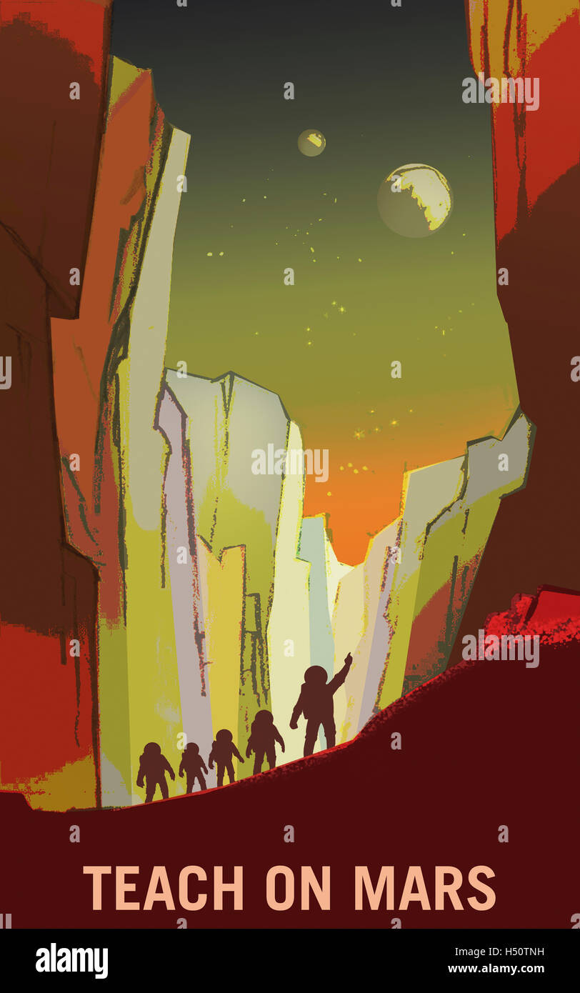 A NASA poster from a series advocating exploration of Mars from 2009 ...