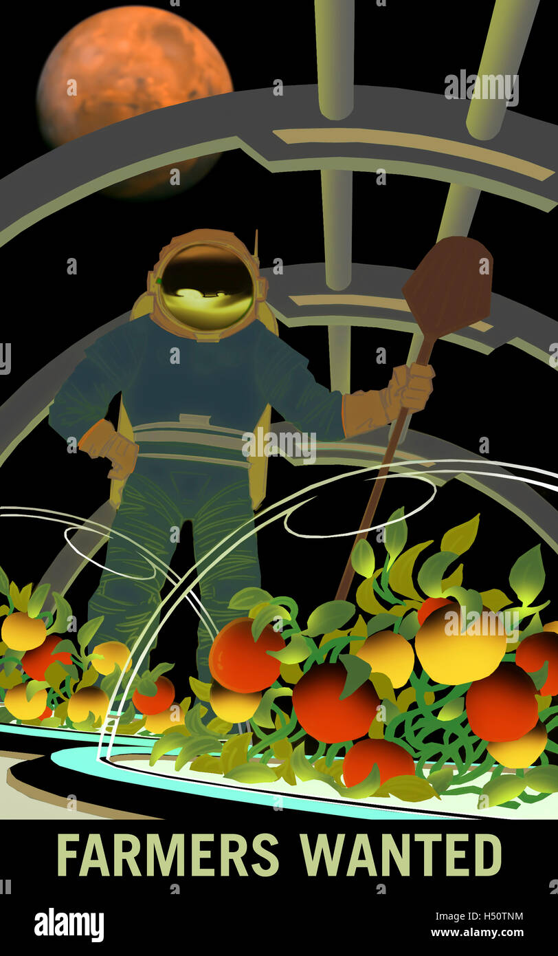 A NASA poster from a series advocating exploration of Mars from 2009 ...