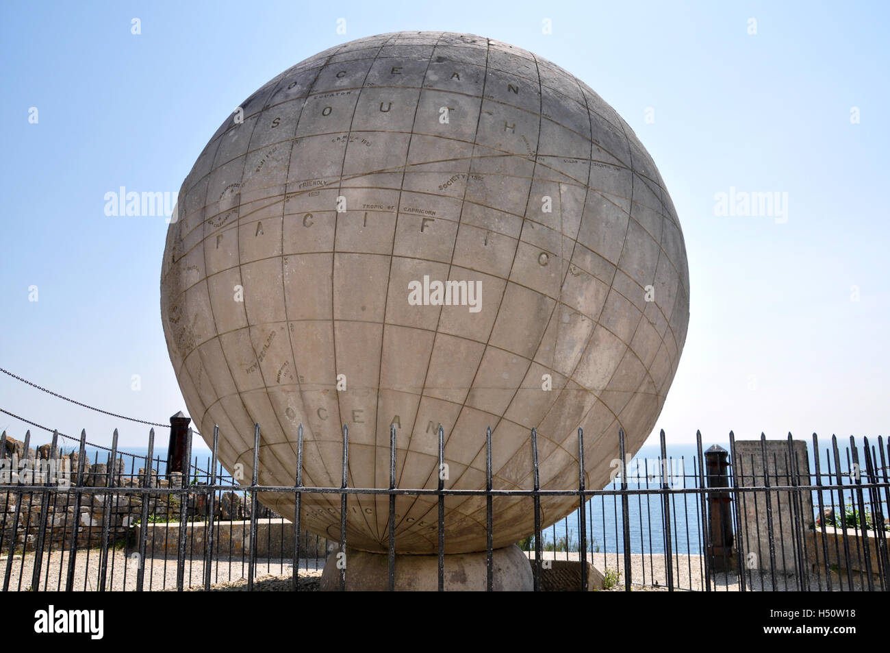 Giant stone Globe in Durston County Park, Isle of Purbeck, Swanage ...