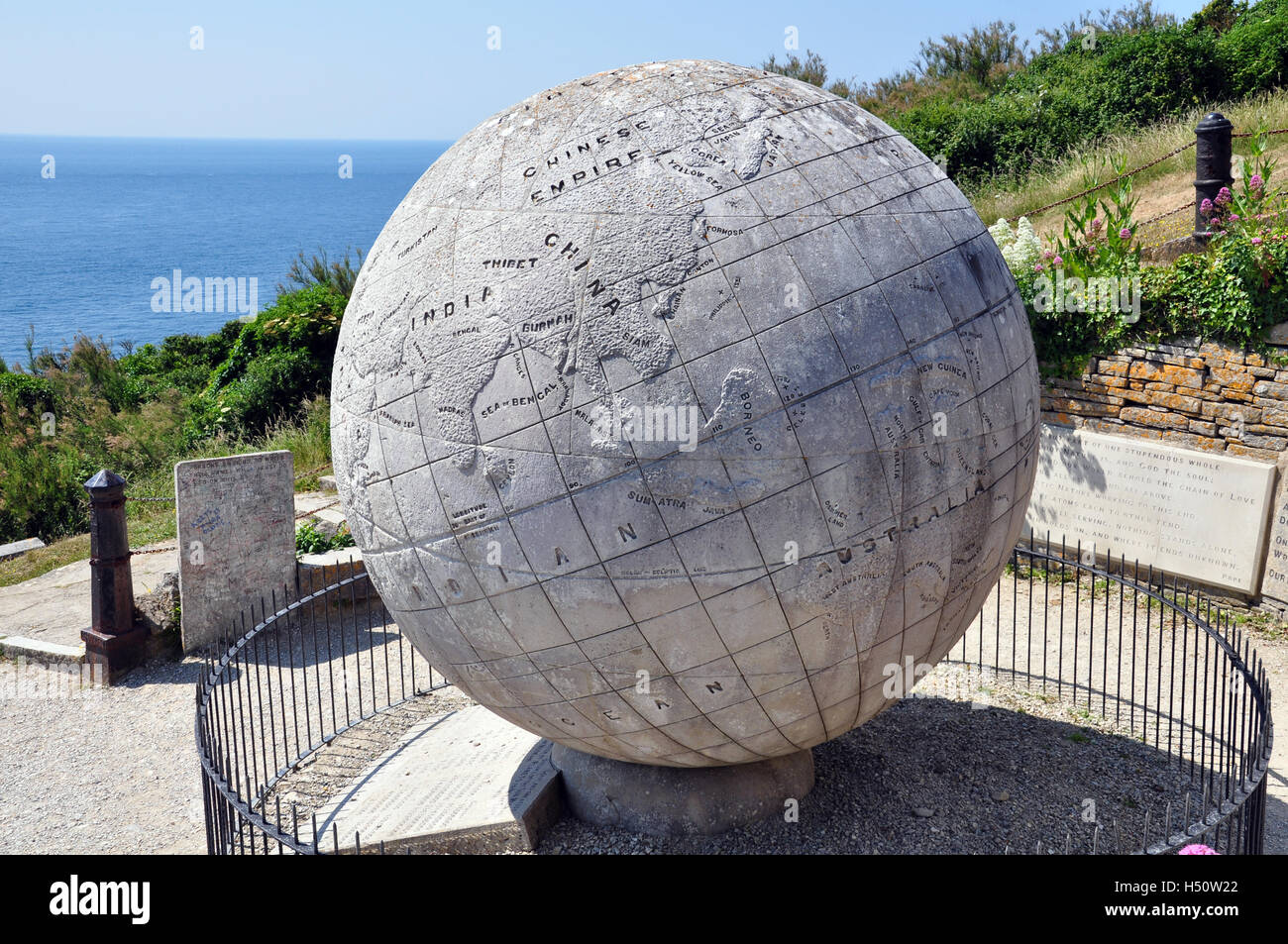 Giant stone Globe in Durston County Park, Isle of Purbeck, Swanage ...
