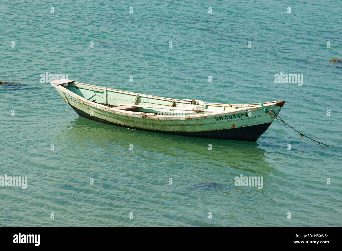A rowing boat Cancale harbour France Stock Photo - Alamy