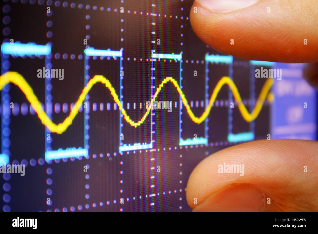 wave on oscilloscope Stock Photo - Alamy