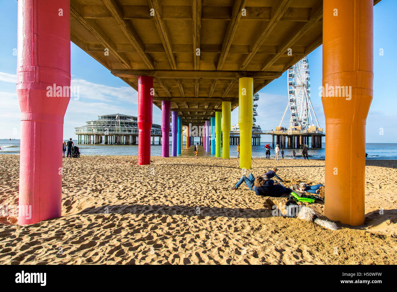 North sea beach at Scheveningen, coastal district of The Hague ...