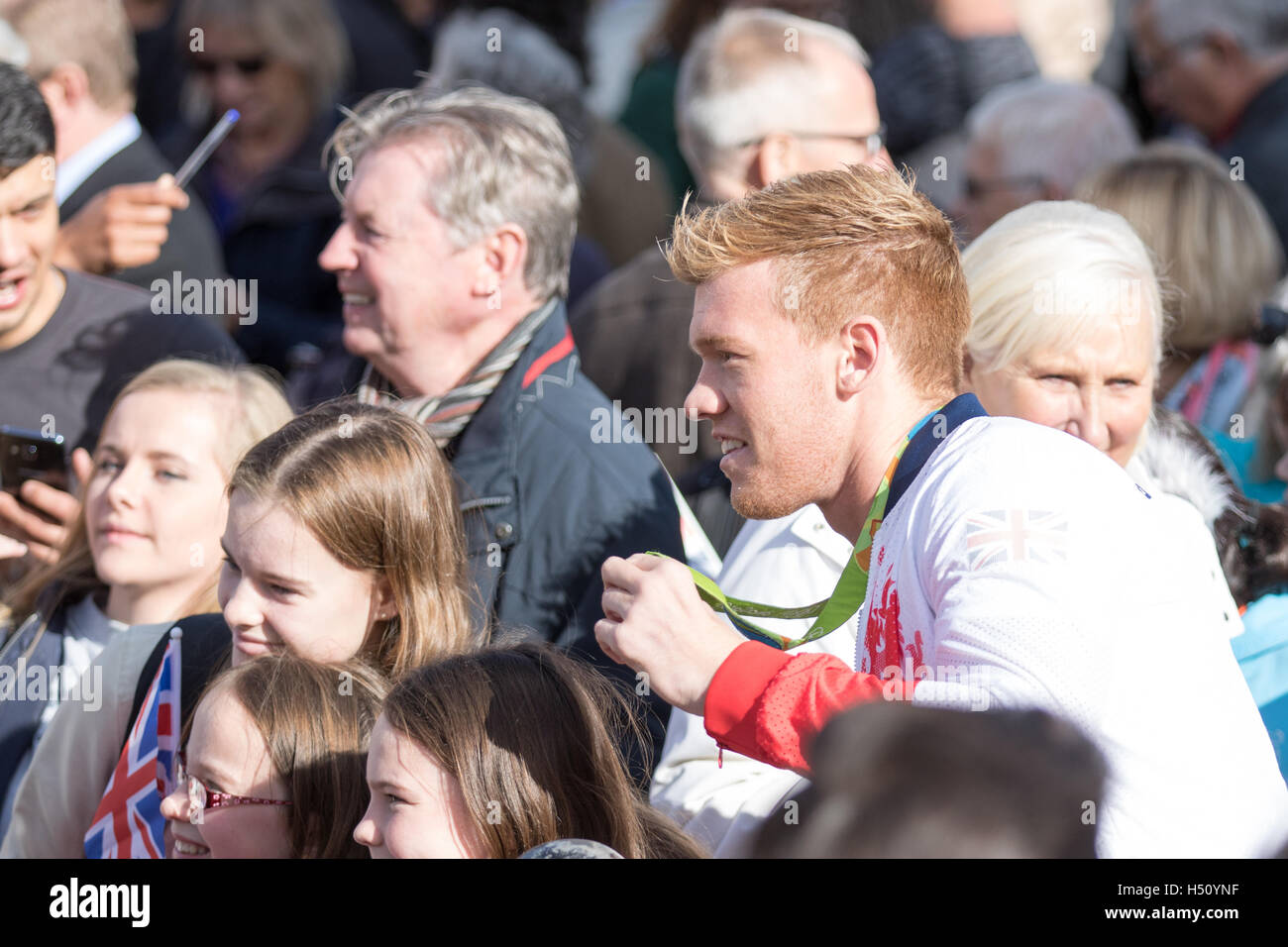 London, UK 18th October, 2016. Tom Mitchell of the Rugby 7's team poses ...