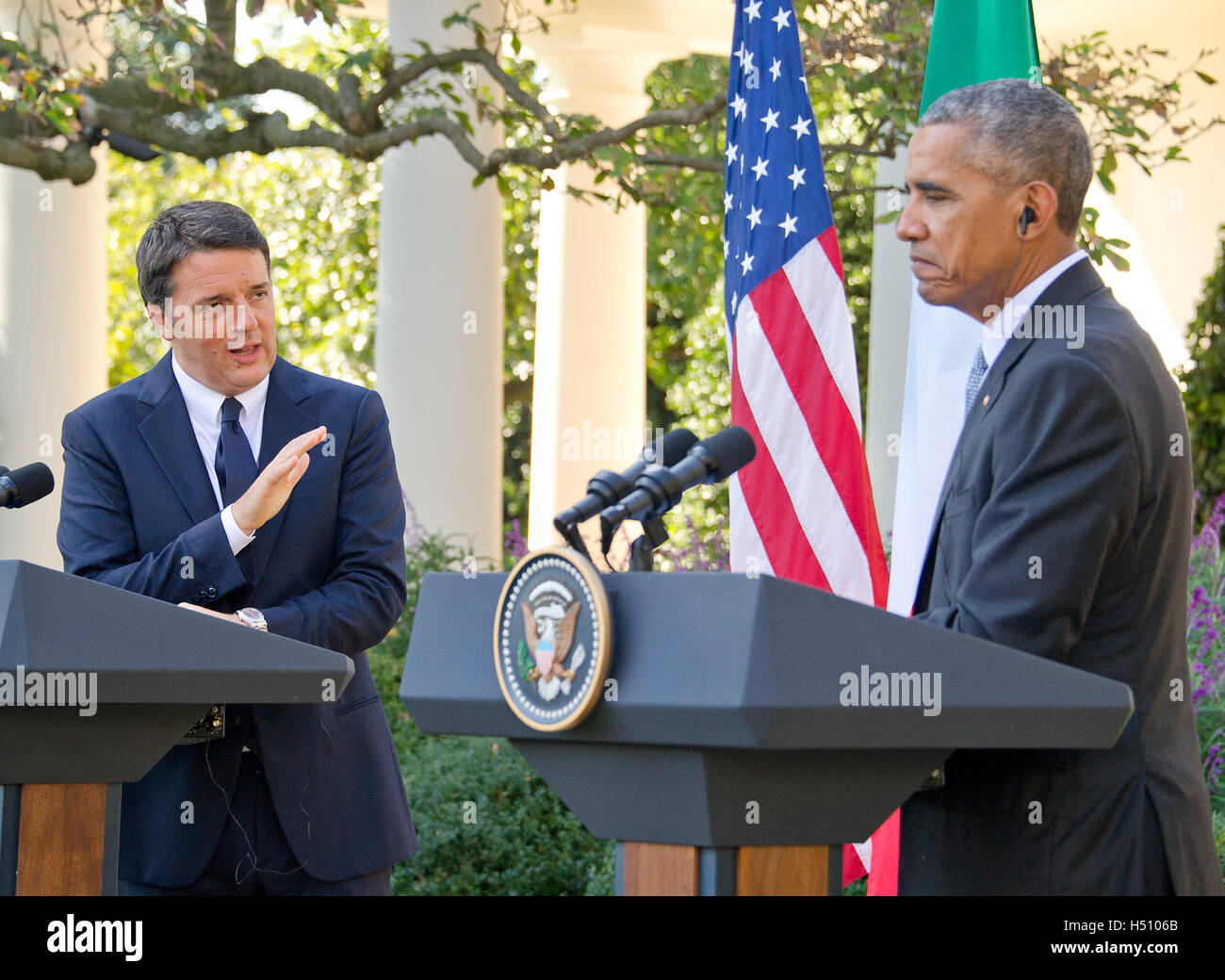 United States President Barack Obama and Prime Minister Matteo Renzi of ...