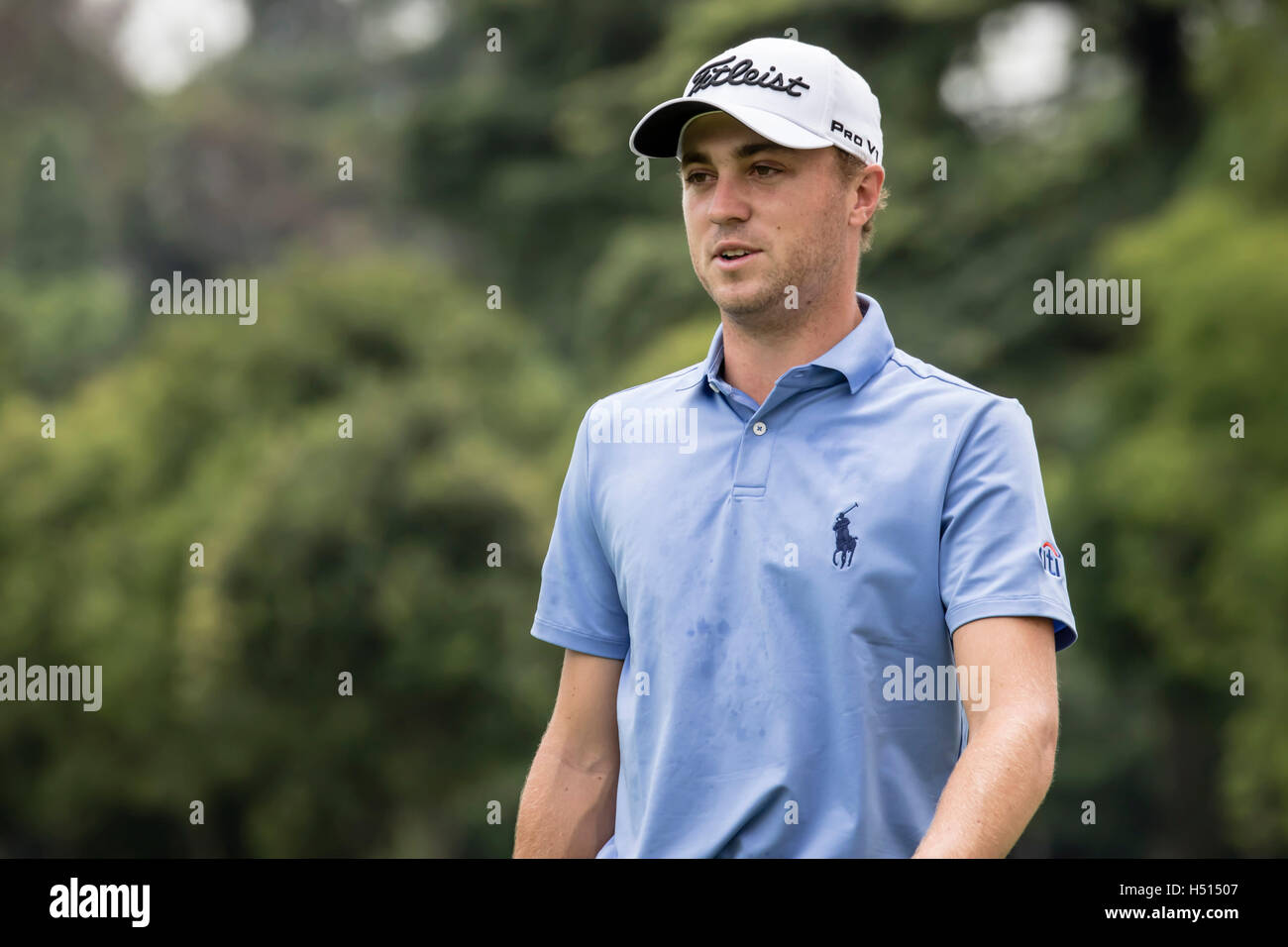 Kuala Lumpur, Malaysia. 19th Oct, 2016. Justin Thomas practising on the ...