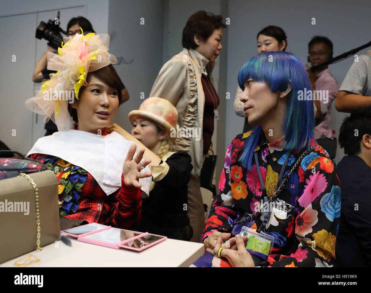 Tokyo, Japan. 19th Oct, 2016. Japanese transgender actress Ai Haruna (L ...