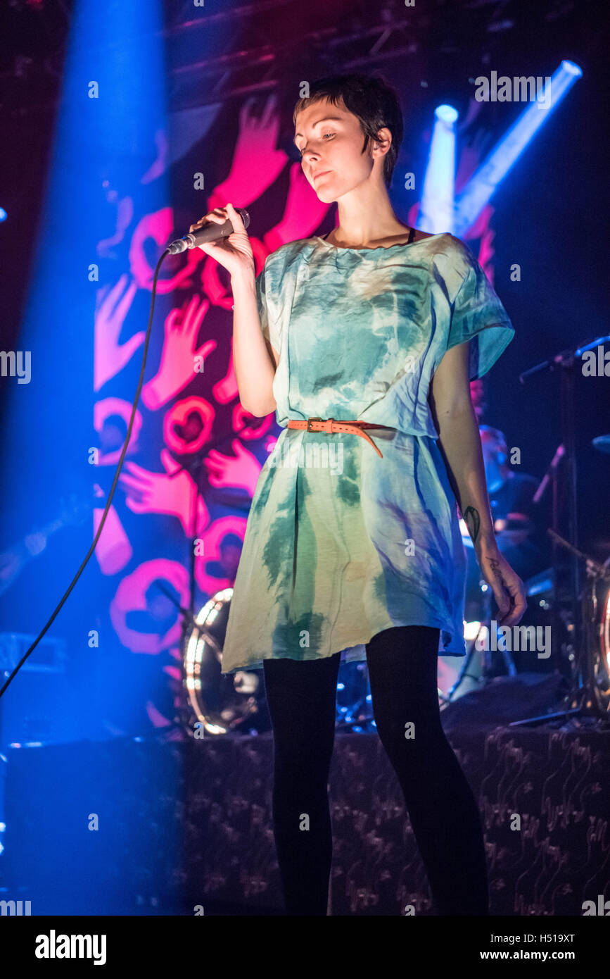 London, UK. 19th October, 2016. Channy Leaneagh of Polica performs at ...