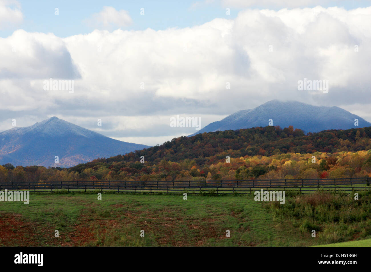 View of Sharp Top in Blue Ridge Mountains Stock Photo - Alamy