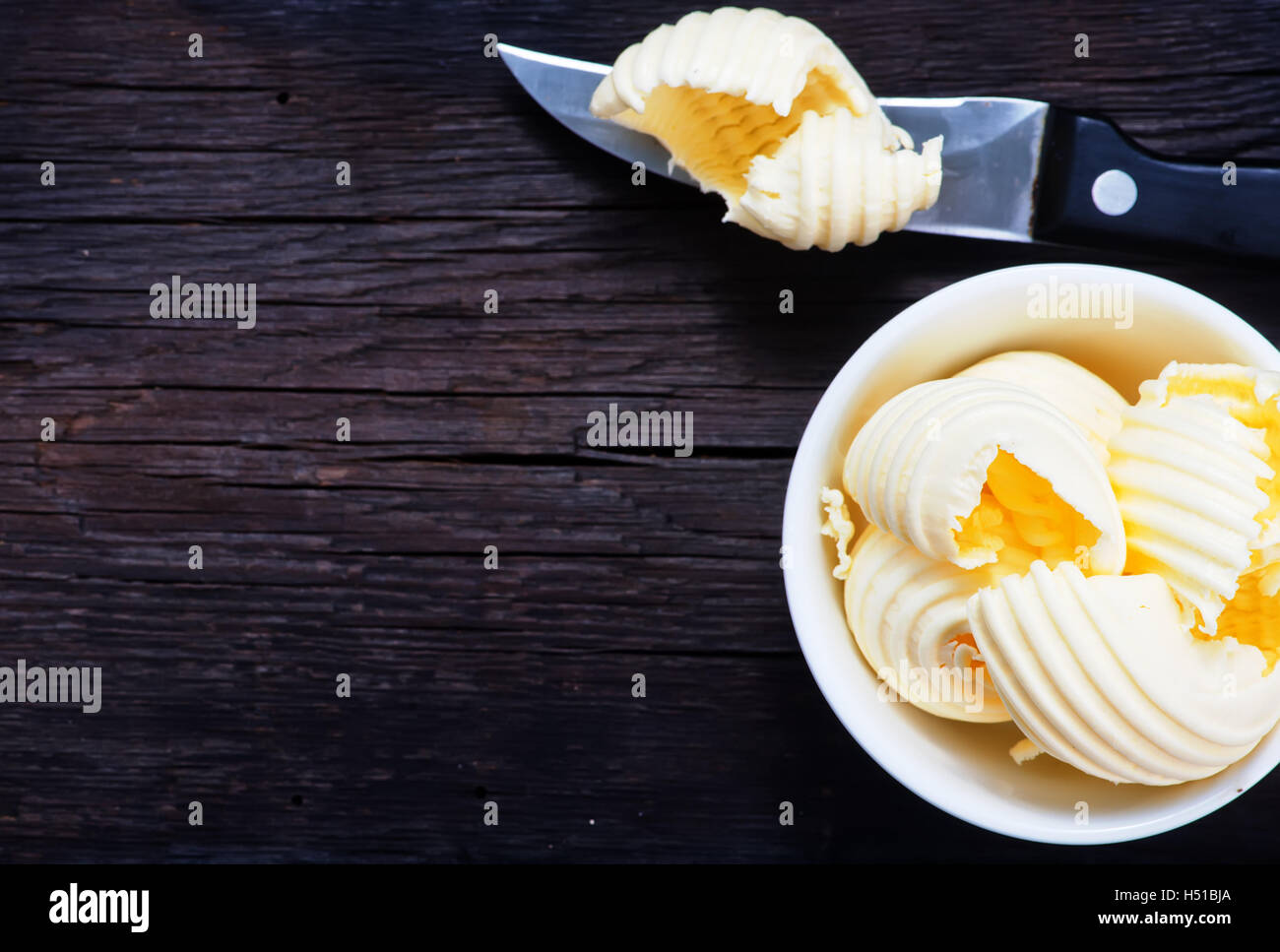 butter on plate and on a table Stock Photo - Alamy