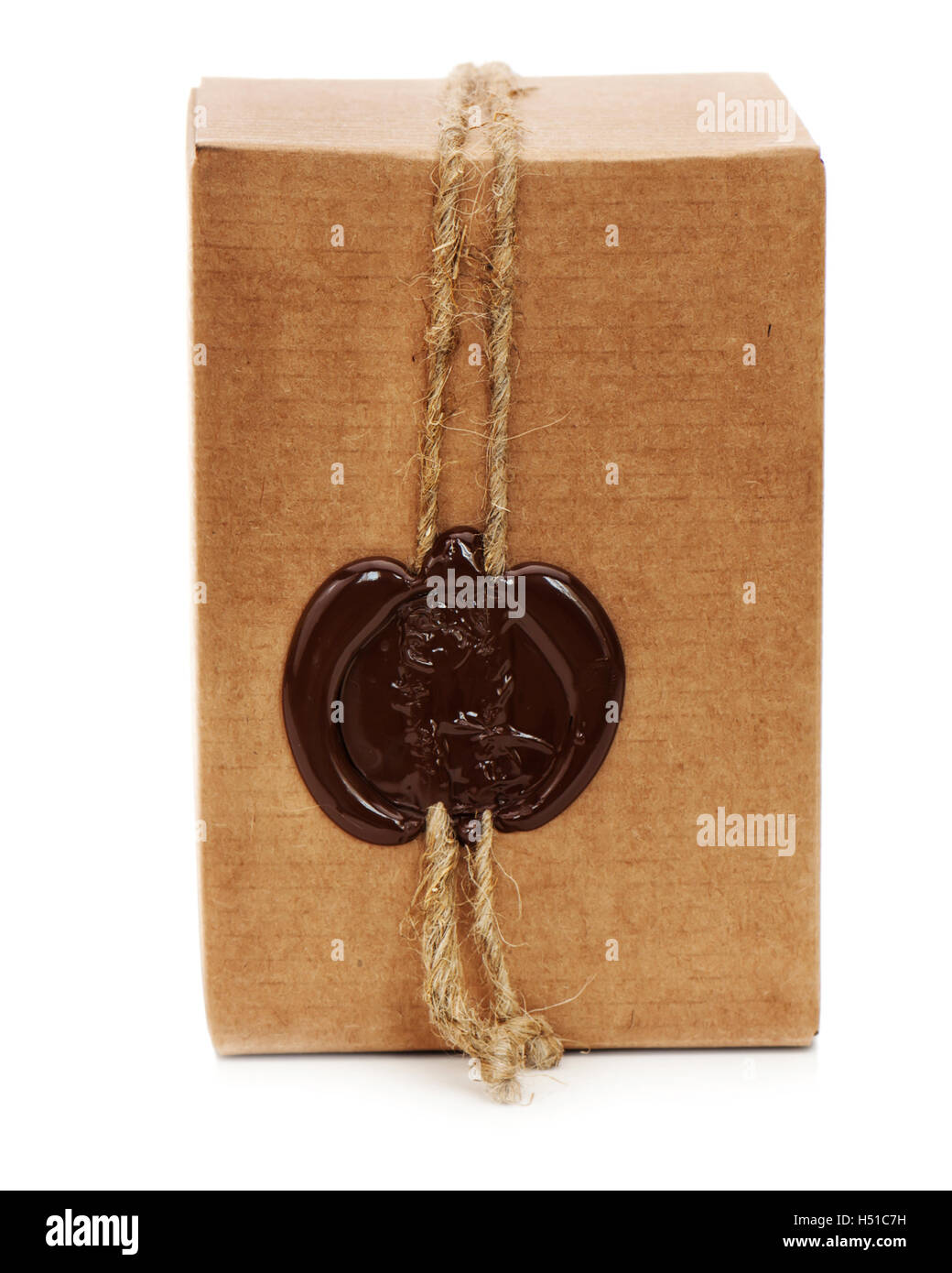 Cardboard box with stamp isolated on white background Stock Photo - Alamy