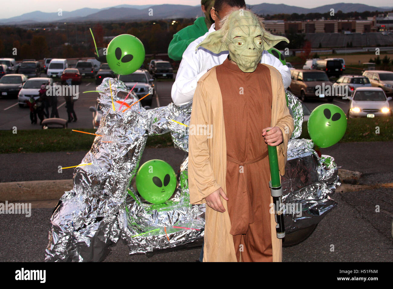 Person wearing a Yoda Halloween costume Stock Photo - Alamy