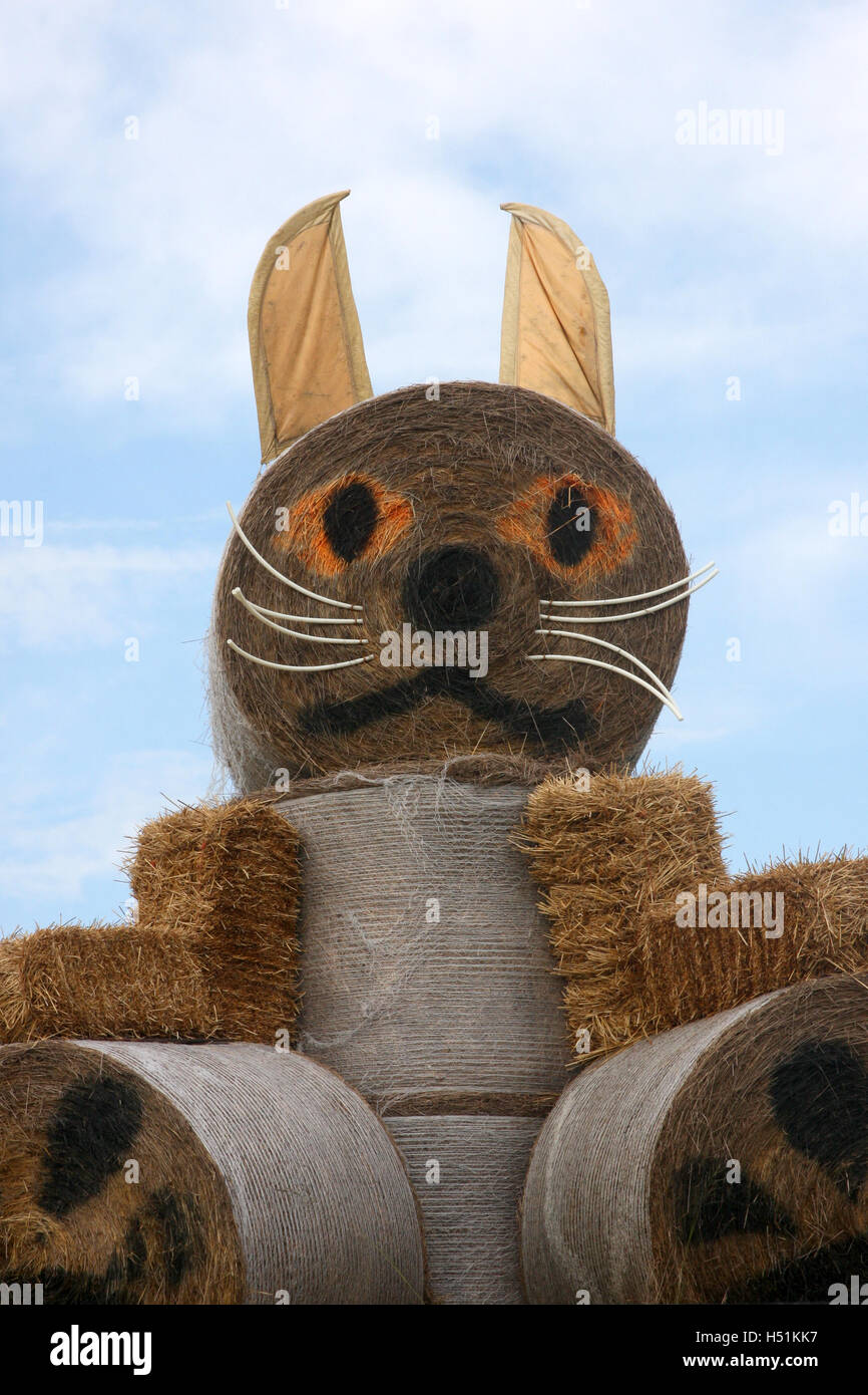 Hay bale bunny Stock Photo - Alamy