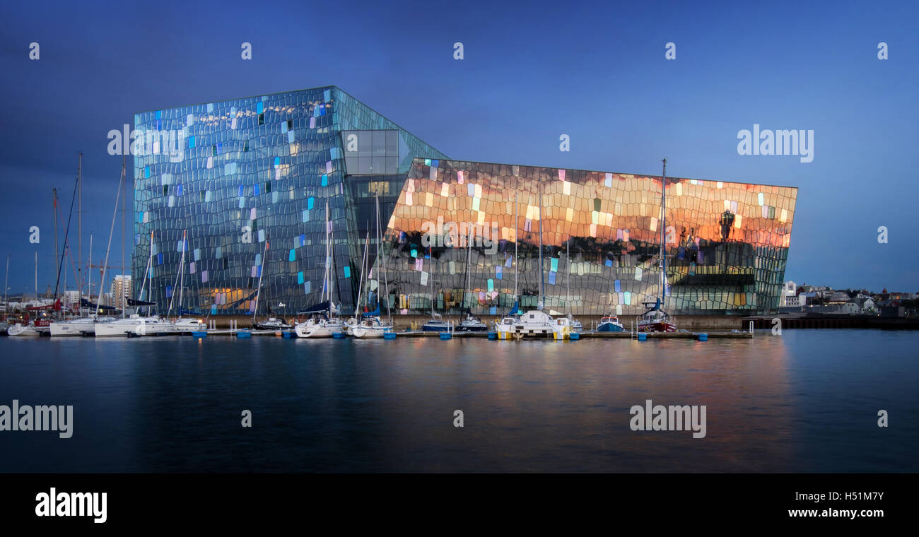 The conference and concert hall Harpa in Reykjavik, the capital of ...