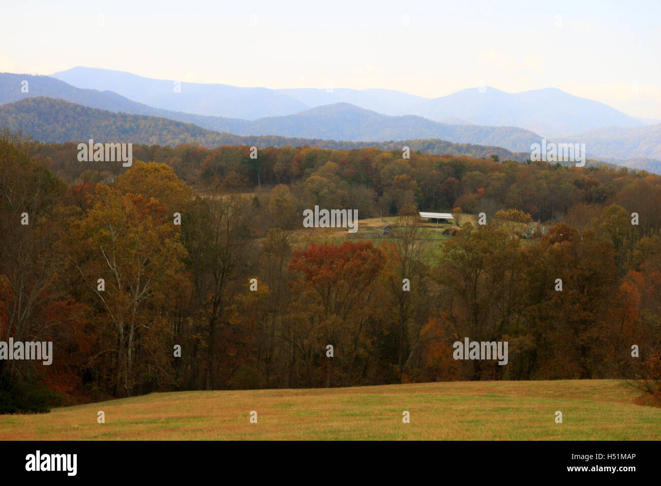 Fall landscape in Blue Ridge Mountains, Virginia, USA Stock Photo - Alamy