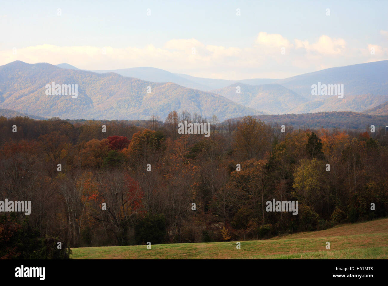 Fall landscape in Blue Ridge Mountains, Virginia, USA Stock Photo - Alamy