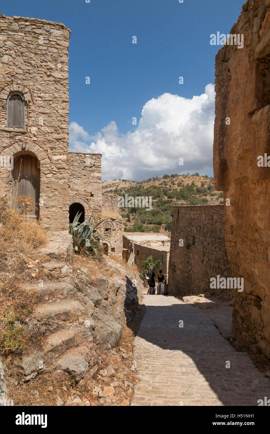 Abandoned Anavatos mountain village Chios Greece Stock Photo - Alamy